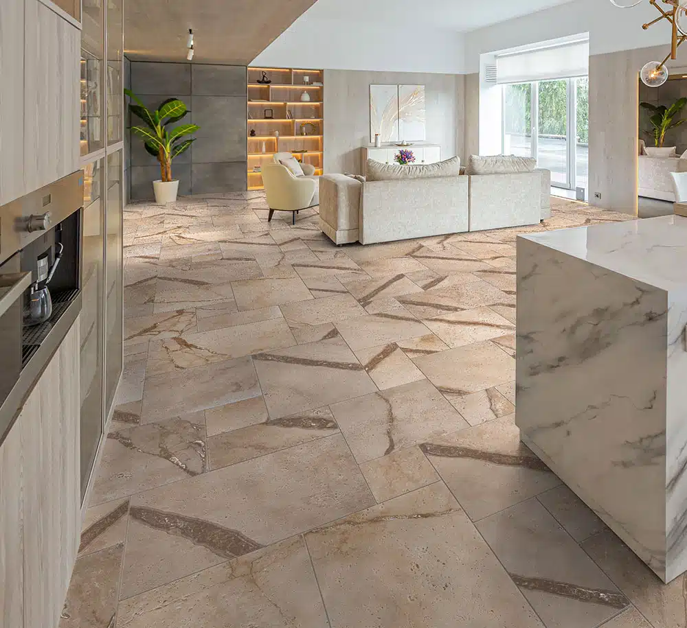 Ivory Rustic Line Travertine - Traverten Deposu